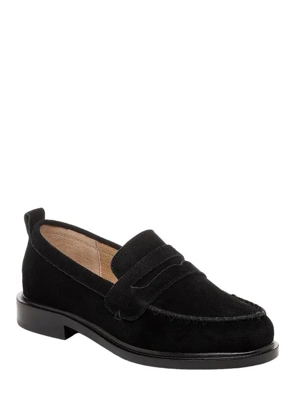 KELSI DAGGER BROOKLYN Suede Penny Loafers - Black