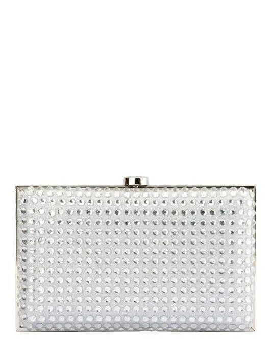 OLGA BERG Manuela Hotfix Frame Clutch - Silver