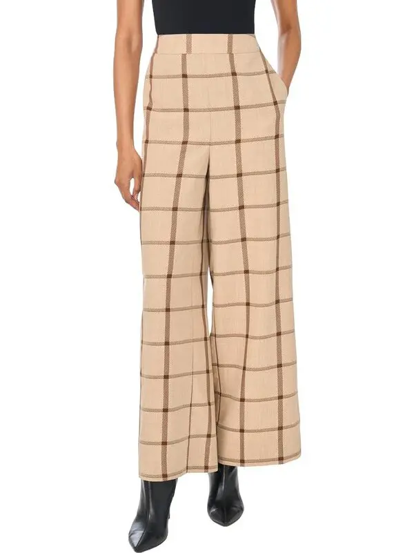 Vince Camuto Plaid Wide-leg Pants - Fall Camel