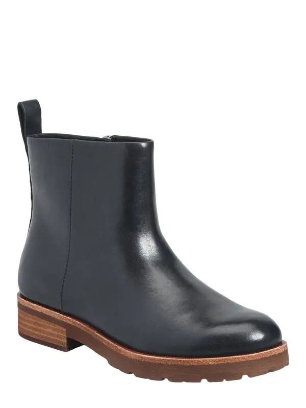 Kork-Ease® Bethney Bootie With Stacked Heel - Black Leather