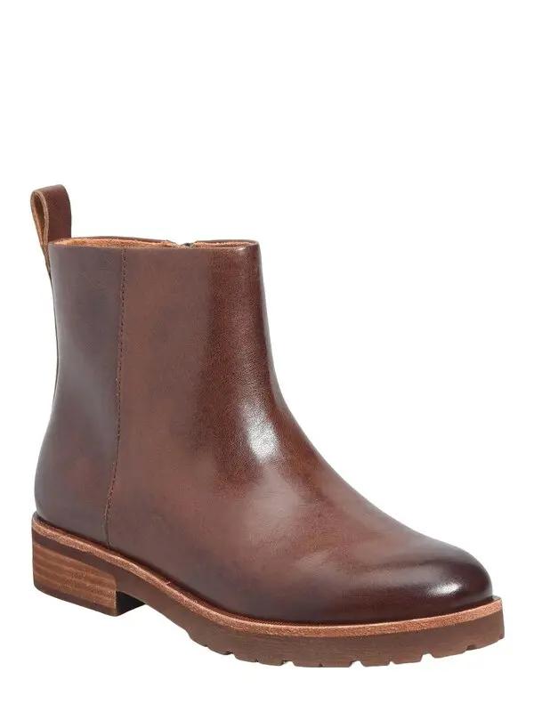 Kork-Ease® Bethney Bootie With Stacked Heel - Brown Leather