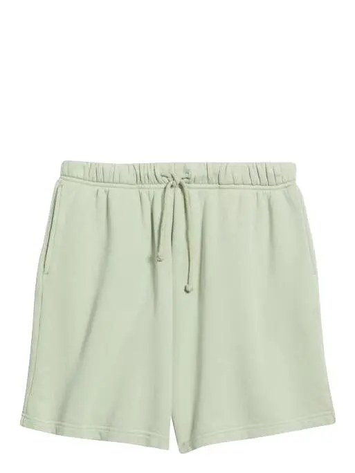 ELWOOD Relaxed Fit Garment-washed Sweat Shorts - Sage