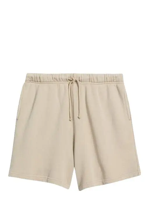 ELWOOD Relaxed Fit Garment-washed Sweat Shorts - Tan