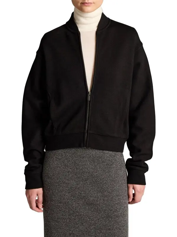 Vince Ponte Knit Bomber Jacket - Black