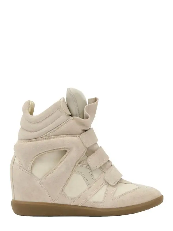 Isabel Marant Étoile Bekett Suede Cowhide Leather Sneakers - Ecru