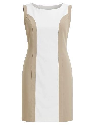 CONQUISTA Panelled Shift Dress - White