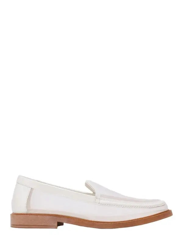 Maje Leather And Mesh Loafers - White