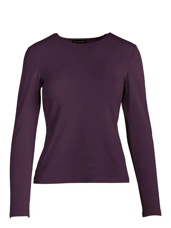 CONQUISTA Maroon Jersey Top With Long Sleeves - Eed