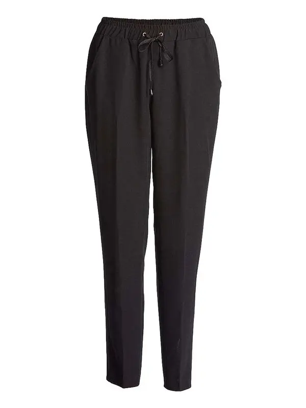 CONQUISTA Trousers With Tie Detail - Black