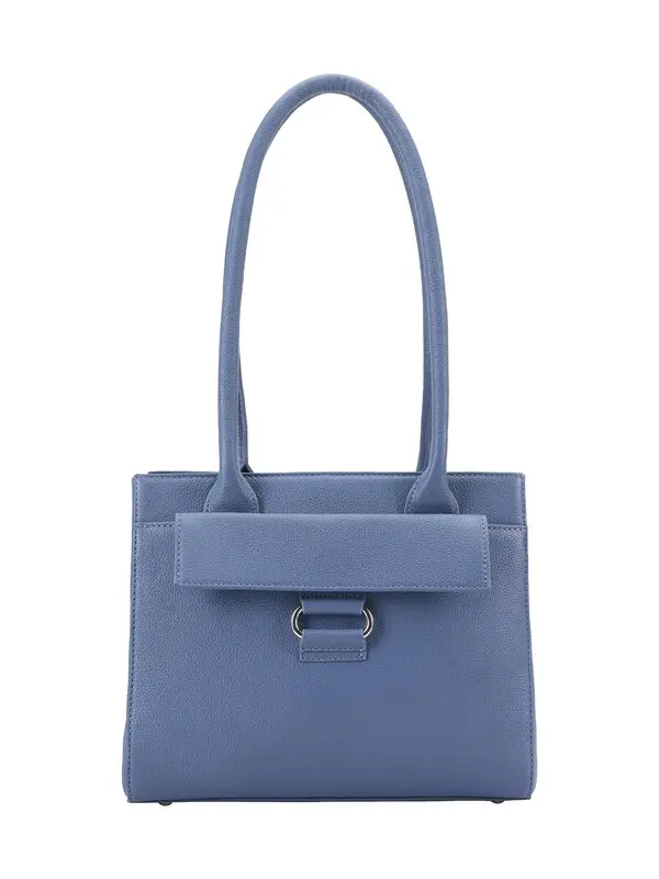LLOYD BAKER Lillian Structured Leather Top Handle Bag - Blue