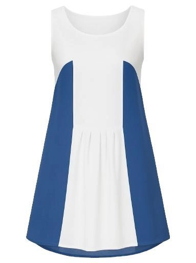 CONQUISTA A-line Panelled Mini Dress - Blue