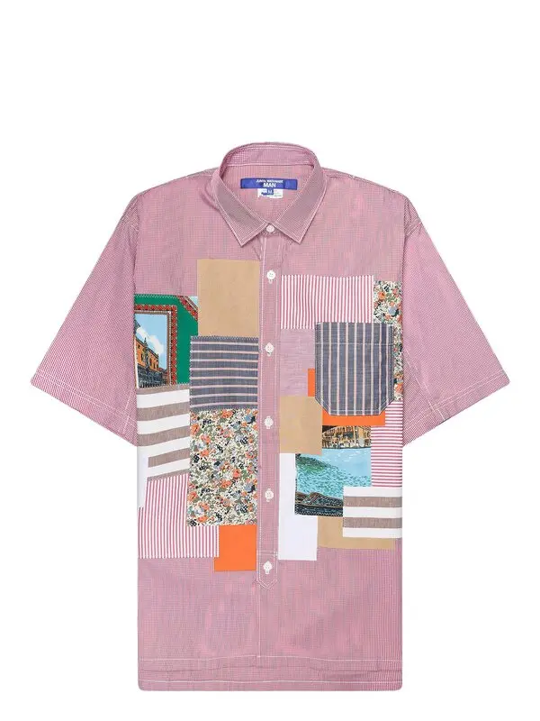 Junya Watanabe Patchwork Short Sleeve Shirt - Red