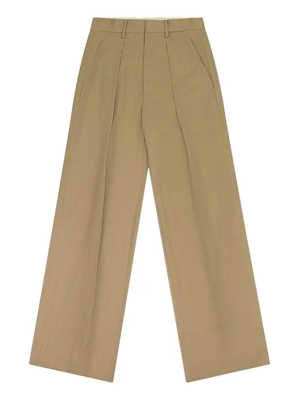 ANN DEMEULEMEESTER Botel Wide Leg Pleated Trousers - Tan