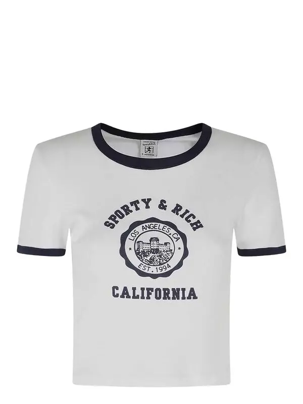 SPORTY & RICH California Emblem Soft Ringer Tee - White