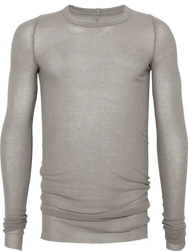 Rick Owens Rib Long Sleeve T-shirt - Grey