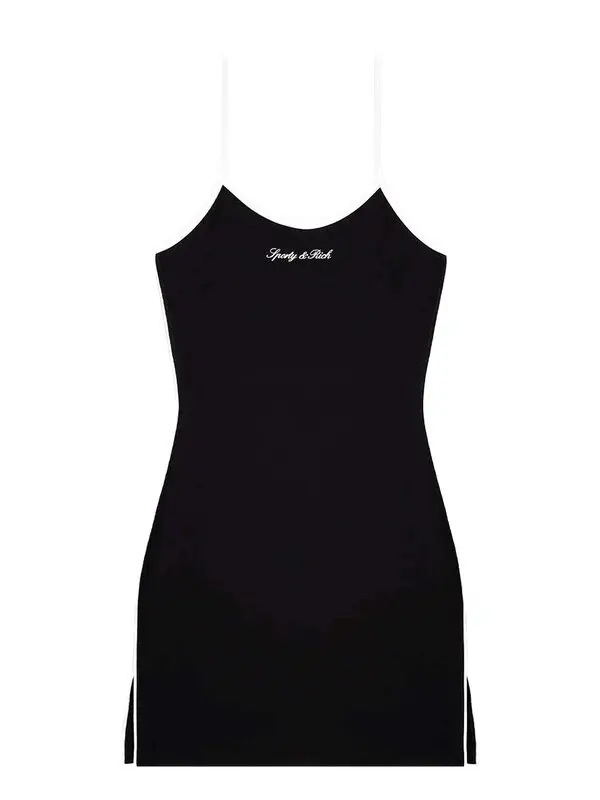 SPORTY & RICH Signature Logo Sports Dress /white - Black