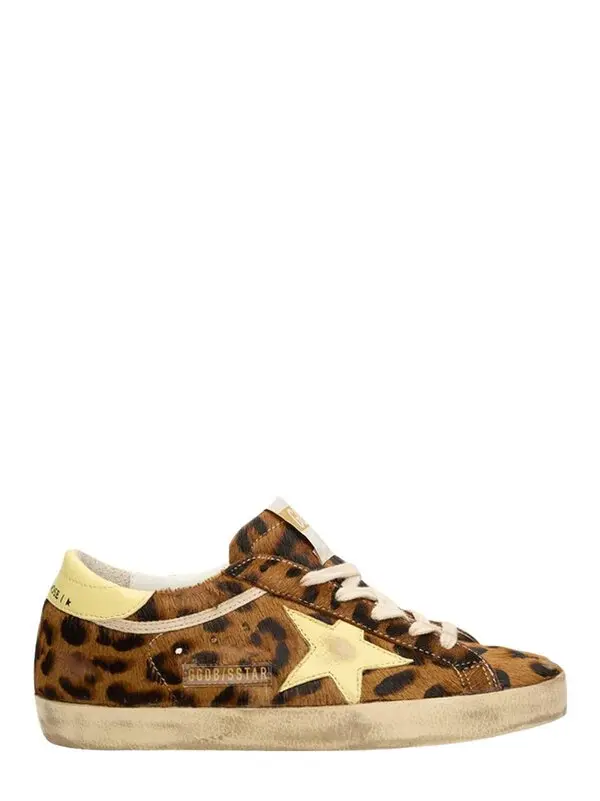 GOLDEN GOOSE Super-star Leopard Print Sneakers - Multicolor