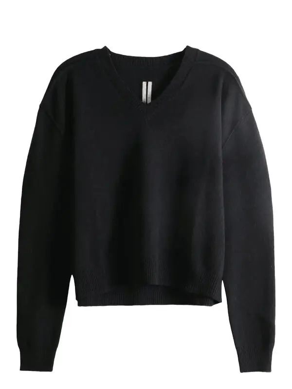Rick Owens Tommy V-neck Sweater - Black