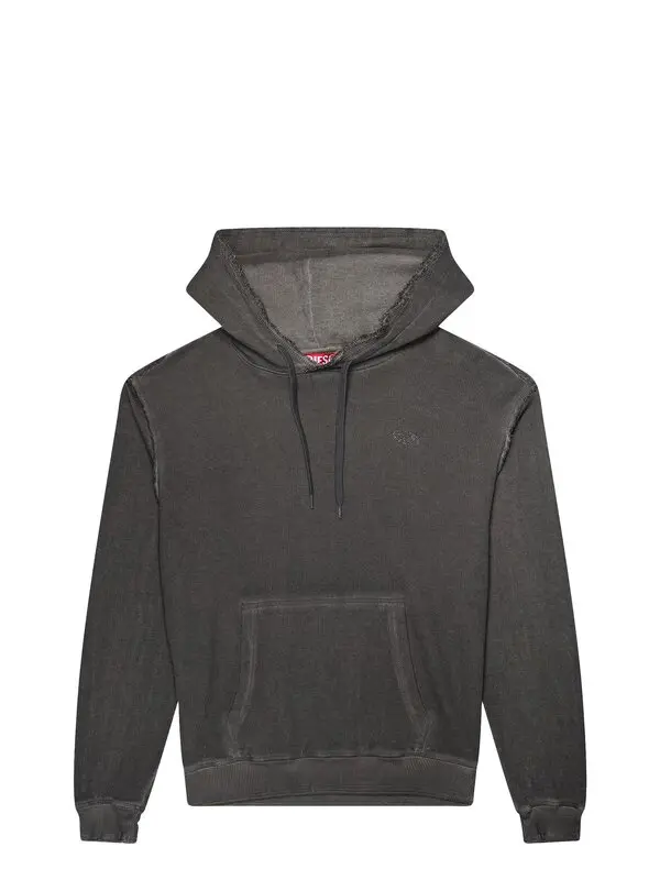DIESEL® Treated Cotton Fleece Hoodie - Grey