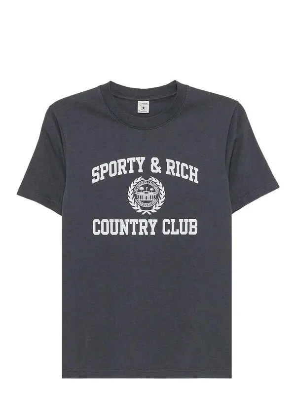 SPORTY & RICH Varsity Crest T-shirt - Grey