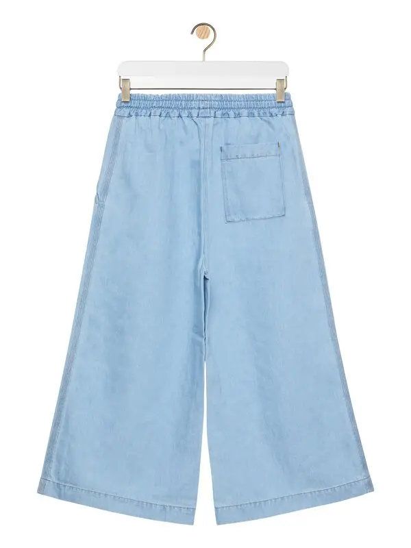 Loewe Cropped Wide-leg Denim Trousers - Light Denim