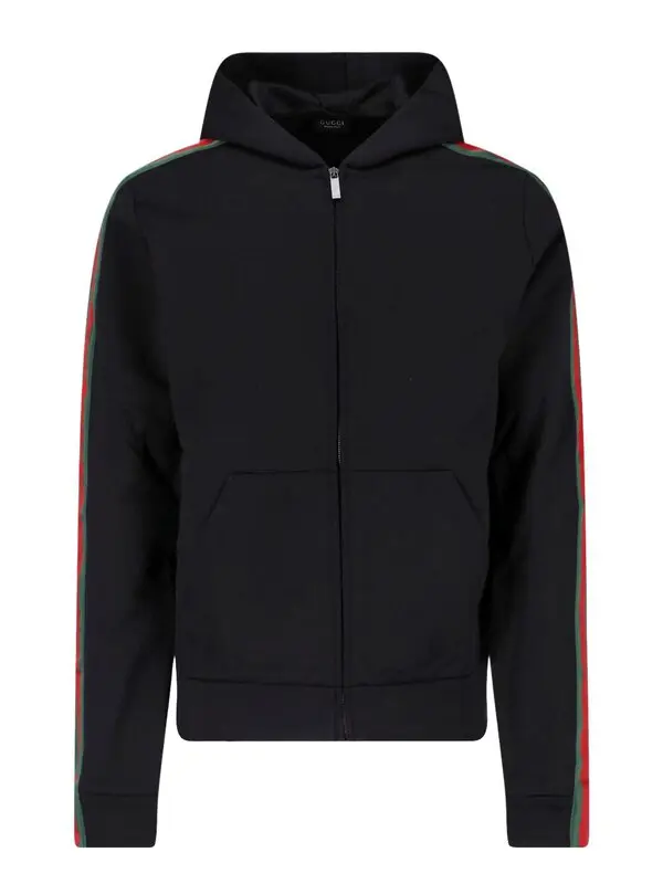 Gucci Zip Hoodie "web - Black