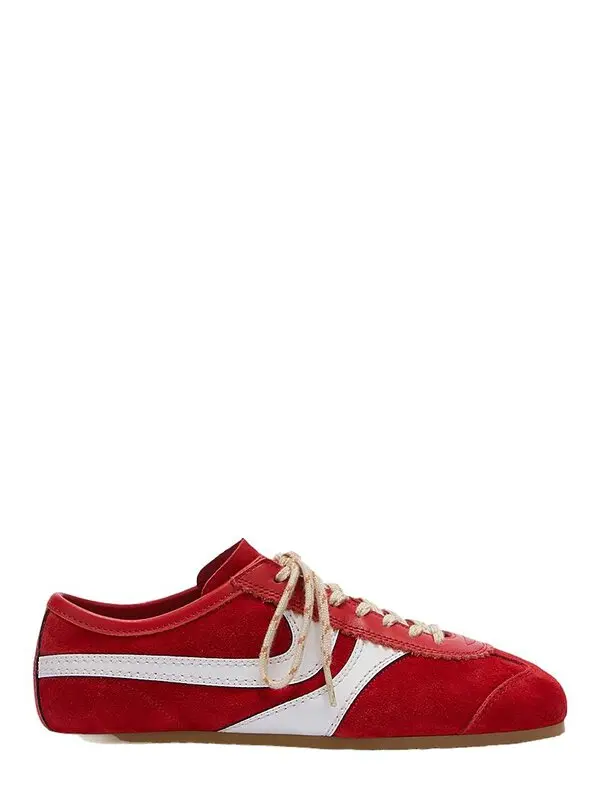 Dries Van Noten Suede & Leather Lace-up Sneakers - Red