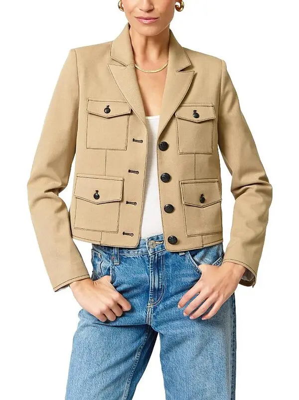 Central Park West Paulie 4 Pocket Jacket - Khaki