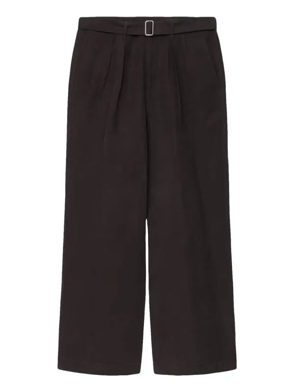 ALLSAINTS Marko Pleated Belted Wide Leg Trousers - Black