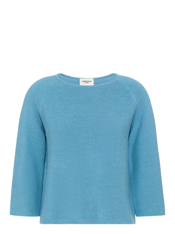 Max Mara Cotton Boat-neck Sweater - Turquoise