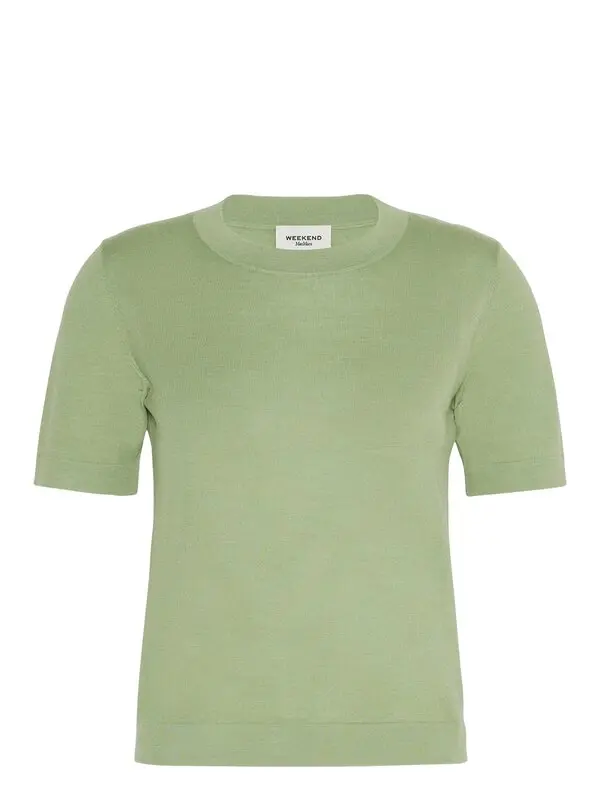 Max Mara Wool-silk Blend Knit Top - Green