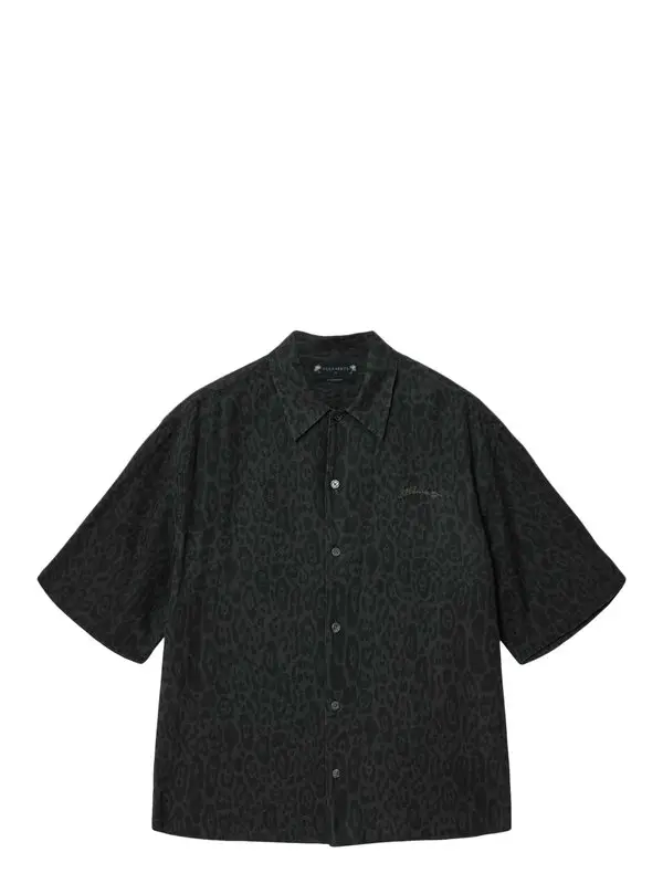 ALLSAINTS Organic Cotton-linen Leopardo Shirt - Black