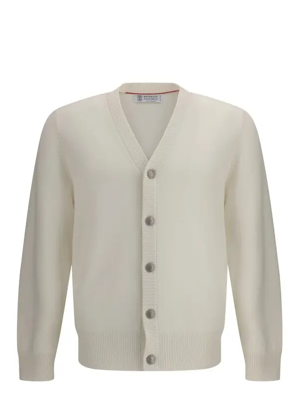 Brunello Cucinelli V-neck Knitted Cardigan - Nude