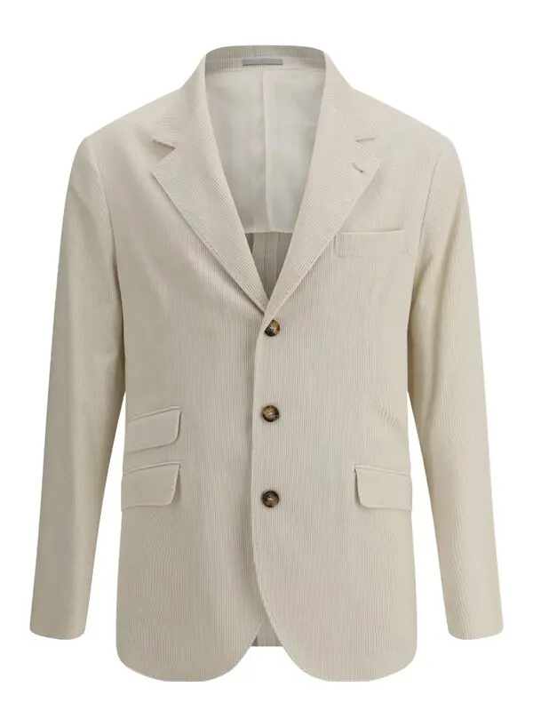 Brunello Cucinelli Single Breasted Long Sleeved Blazer - Nude