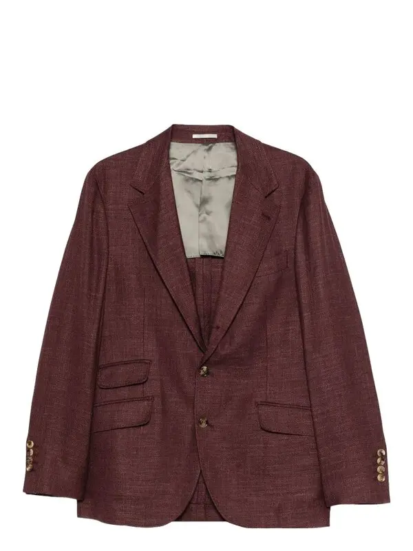 Brunello Cucinelli Silk-blend Blazer - Red
