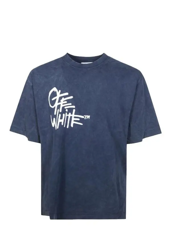 Off-White Graphic Printed Crewneck T-shirt - Blue