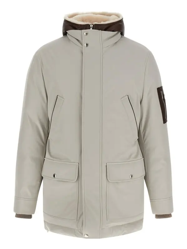 Brunello Cucinelli Zip-up Hooded Jacket - Ivory