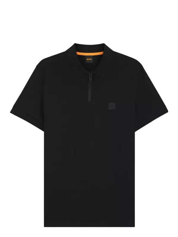 Hugo Boss Zip-up Polo Shirt - Black
