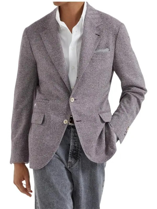 Brunello Cucinelli Double-breasted Blazer - Gray