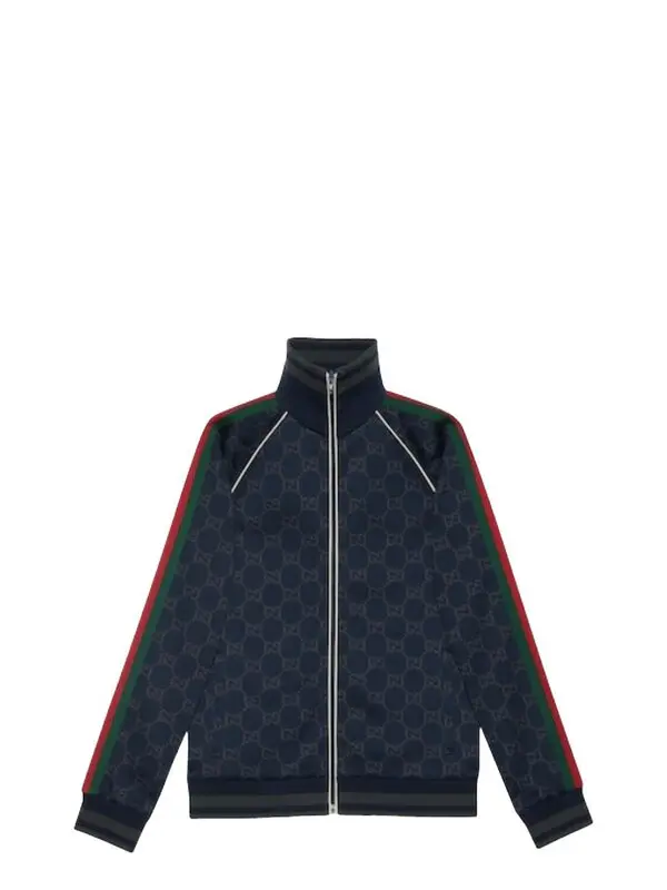 Gucci Monogrammed Zip-up Sweatshirt - Black