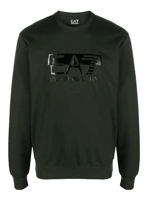 EA7 Printed Crew Neck Sweater - Black