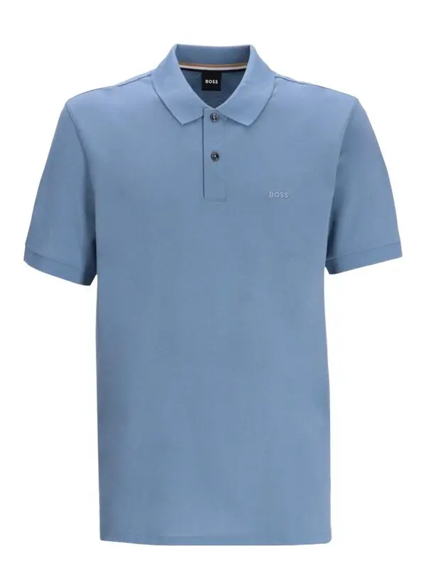 Hugo Boss Pallas Embroidered Straight Hem Polo Shirt - Blue