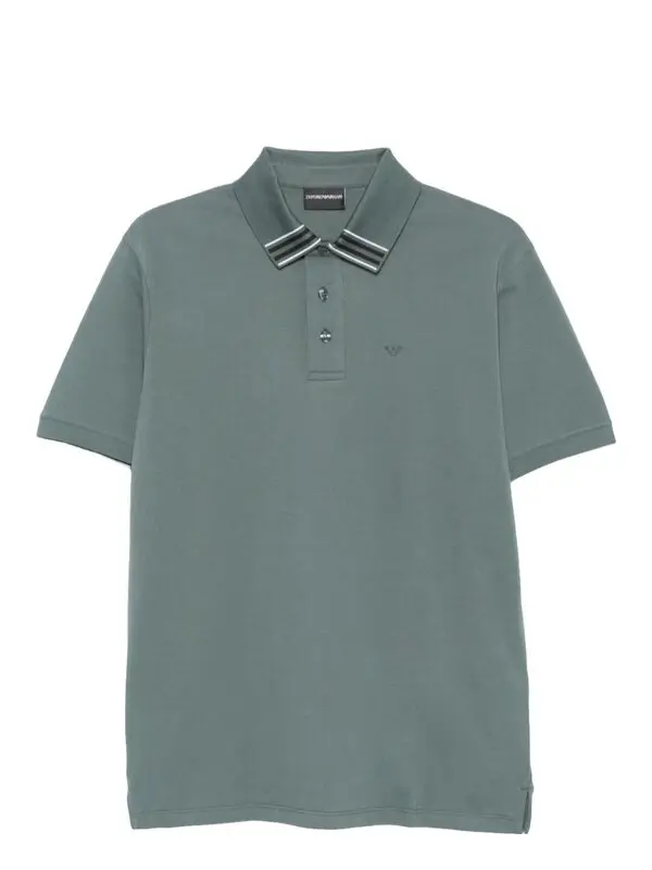 Emporio Armani Logo-embroidered Polo Shirt - Gray