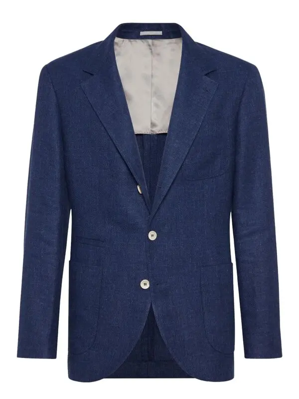 Brunello Cucinelli Peak-lapels Single-breasted Blazer - Indigo