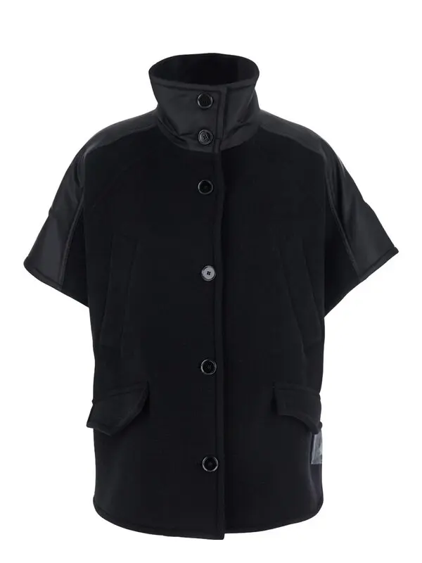 Pinko High Neck Buttoned Jacket - Black
