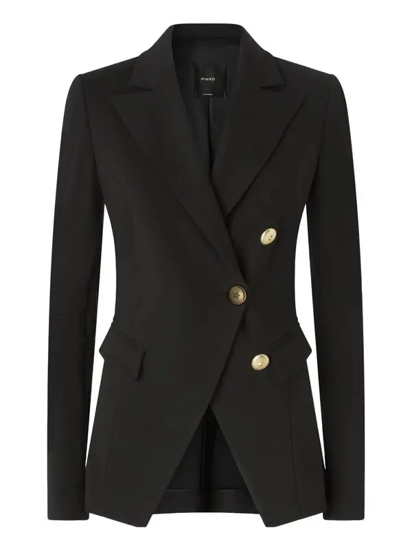 Pinko Fitted Waist Jacket With Button Detail - Black