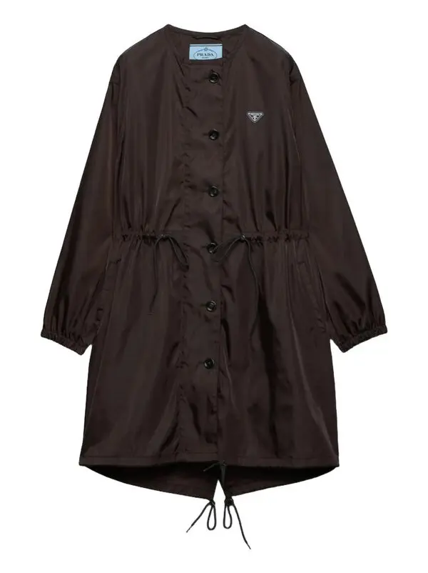 Prada Re-nylon Buttoned Raincoat - Brown