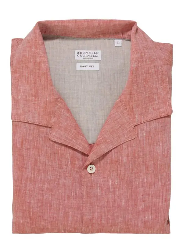 Brunello Cucinelli Camp-collar Short-sleeve Shirt - Pink