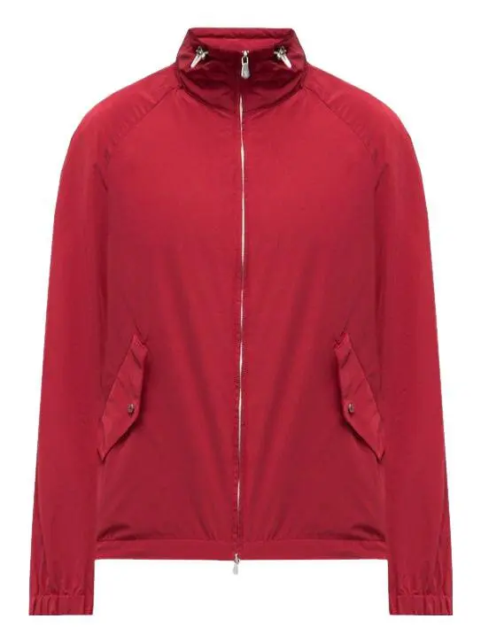 Brunello Cucinelli Water-resistant Zip-up Jacket With Drawstring Hem - Cherry Color