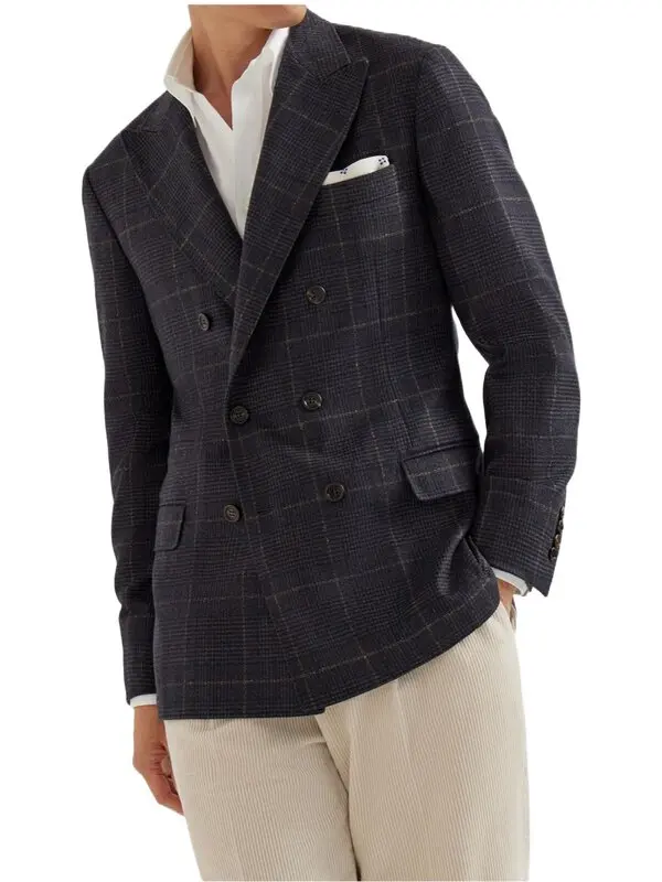Brunello Cucinelli Double-breasted Blazer - Anthracite